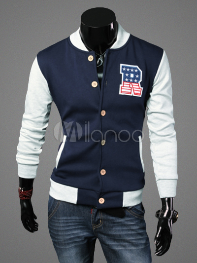 Two-Tone Cotton Jacket - Milanoo.com