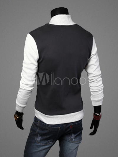 Two-Tone Cotton Jacket - Milanoo.com