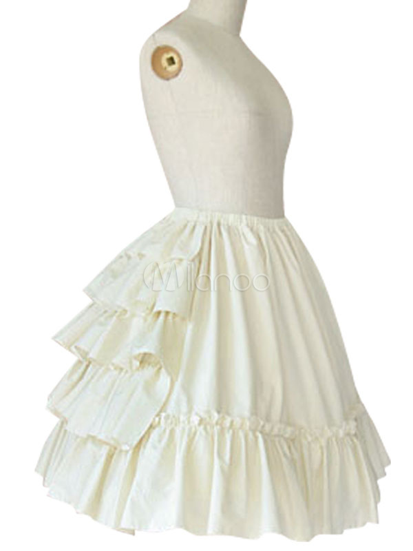 lolita jupon en mélangé de coton en popeline à volants plissée Tea ...